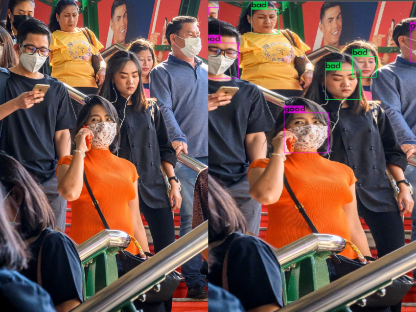 Yolo V4 Social Distancing And Face Mask Detection Using Yolo V4