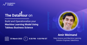 The DataHour: Build & Operationalize ML Model Using Tableau