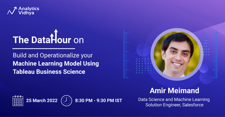 The DataHour: Build & Operationalize ML Model Using Tableau