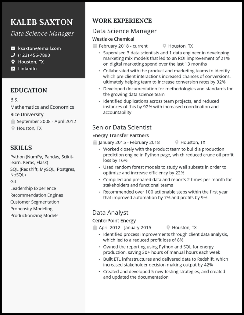 Data Scientist Resume Guide The Neural Digest