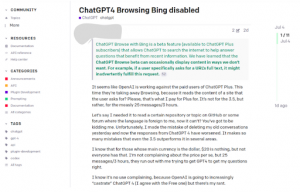 Why Did OpenAI Disable Browse with Bing Feature in ChatGPT?