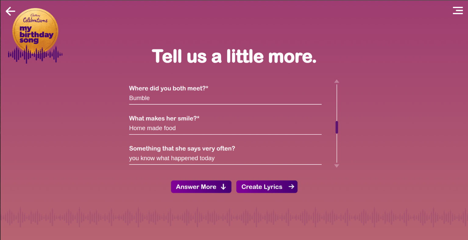 Create Birthday Song Using AI Cadbury My Birthday Song Maker