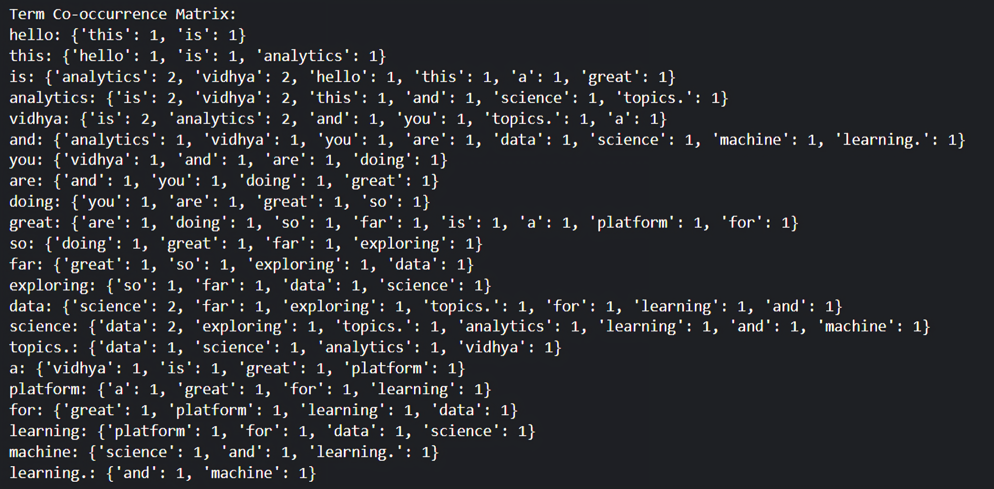 Textual Statistical Analysis Using pyNLPL Library