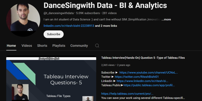 11 YouTube Channels to Learn Tableau For Free - Analytics Vidhya